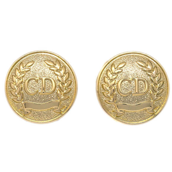 Dior | Jewelry | Christian Dior Button Earrings Clipon Gold 1389 | Poshmark